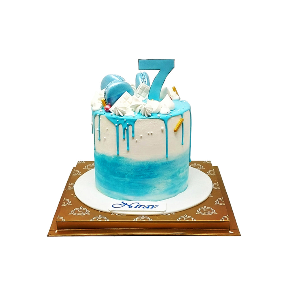 Buy Blue Macaron Theme Cake in India | SMOOR Designer Cakes
