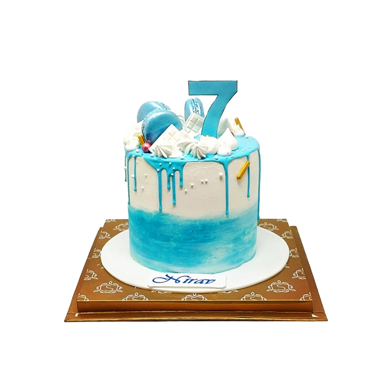 Buy Blue Macaron Theme Cake in India | SMOOR Designer Cakes