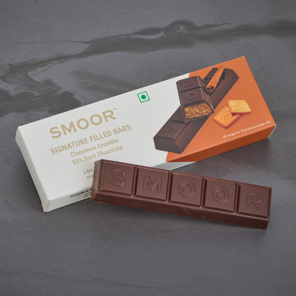 Signature Filled Bars Cinnamon Crumble 55% Dark Chocolates
